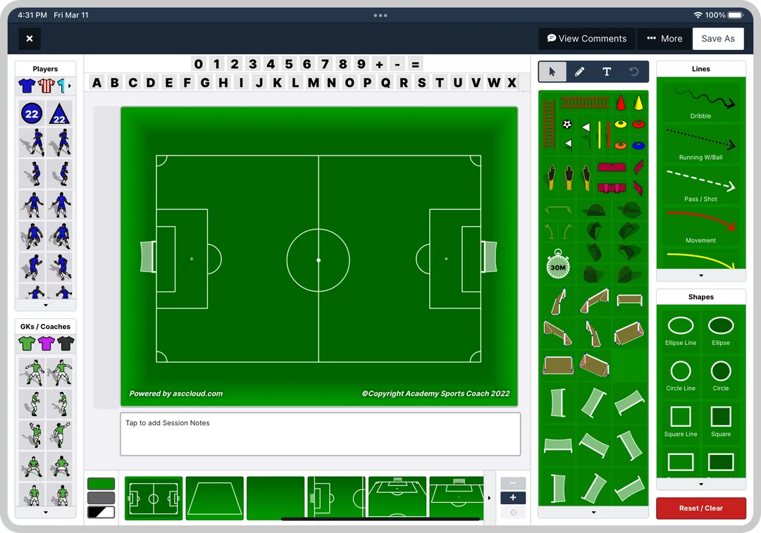 Soccer / Football Coaching Software by AscCloud®