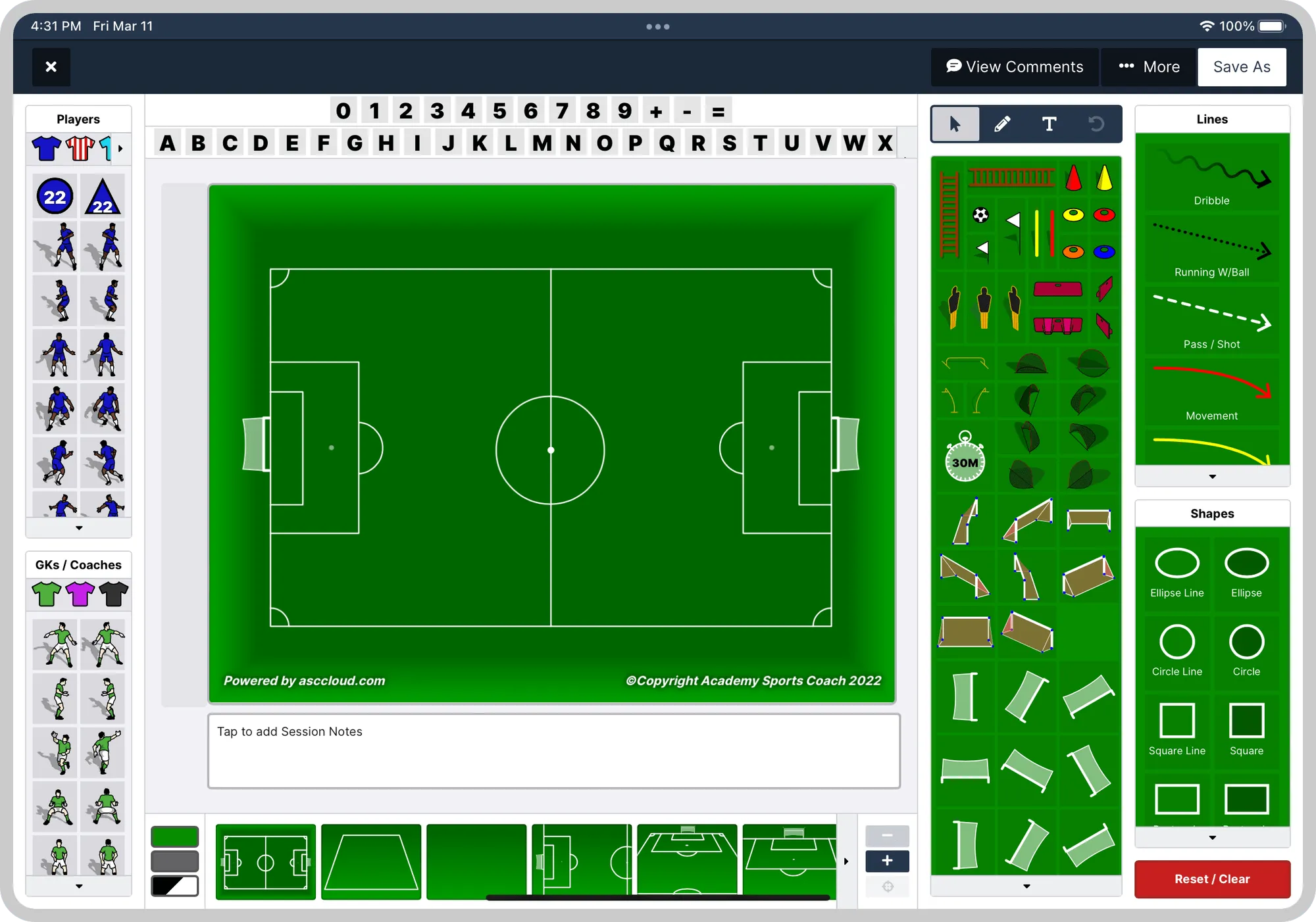 Soccer / Football Coaching Software by AscCloud®